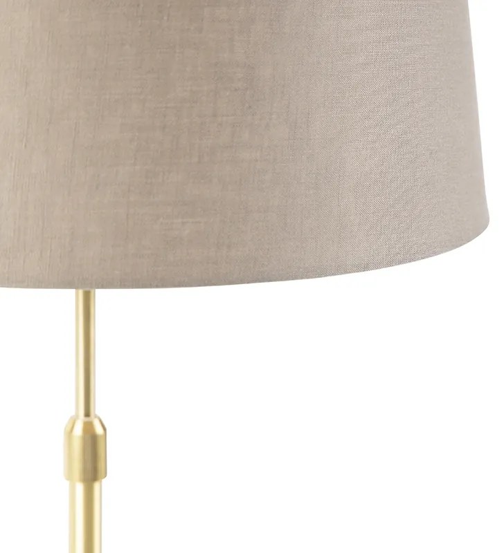 Stolní lampa zlatá / mosaz s odstínem lnu taupe 35 cm - Parte