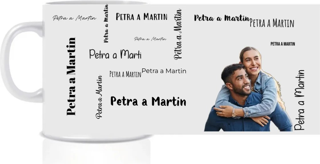 Personalizovaný klasický bílý keramický hrníček 300 ml s fotografií a textem