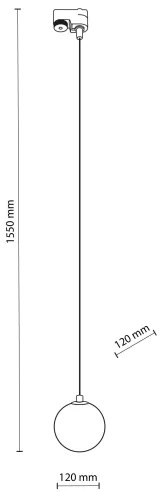 Lustr na lanku do lištového systému TRACER 1xG9/8W/230V černá/kouřová černá