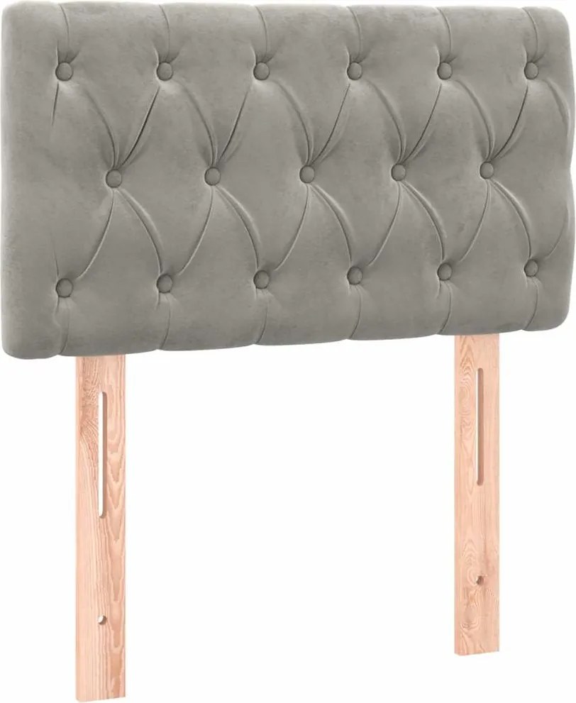 Box spring postel s matrací a LED světle šedá 80 x 200 cm samet 3134549