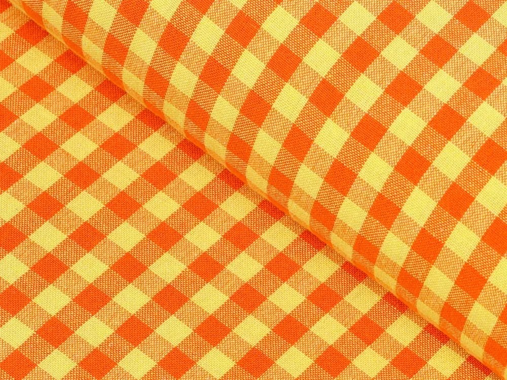 Biante Bavlněný povlak na polštář s lemem Olivia OL-006 Oranžovo-žlutá kostka malá 40 x 40 cm
