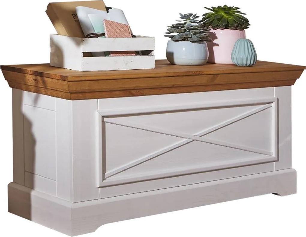 Bílý nábytek Truhla Marone Klasik, dekor bílá-dřevo, masiv, borovice