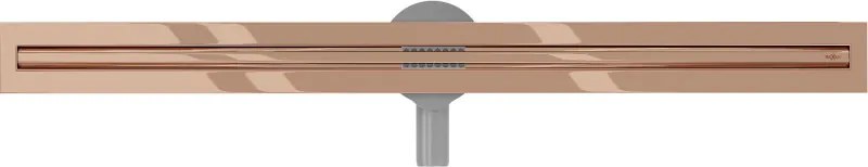 Mexen Flat 360° Slim otočný lineární odtok 100 cm, růžové zlato - 1641100