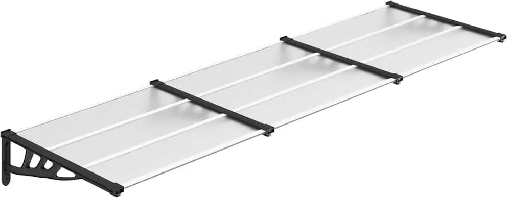 Vchodová stříška černá a průhledná 297,5 x 90 cm polykarbonát 153687