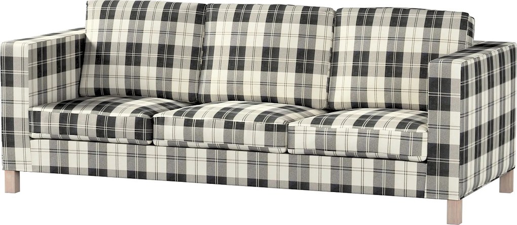 Potah na pohovku IKEA Karlanda 3-místná nerozkládací, krátký barva černá látka pletený vzor, vzorované
