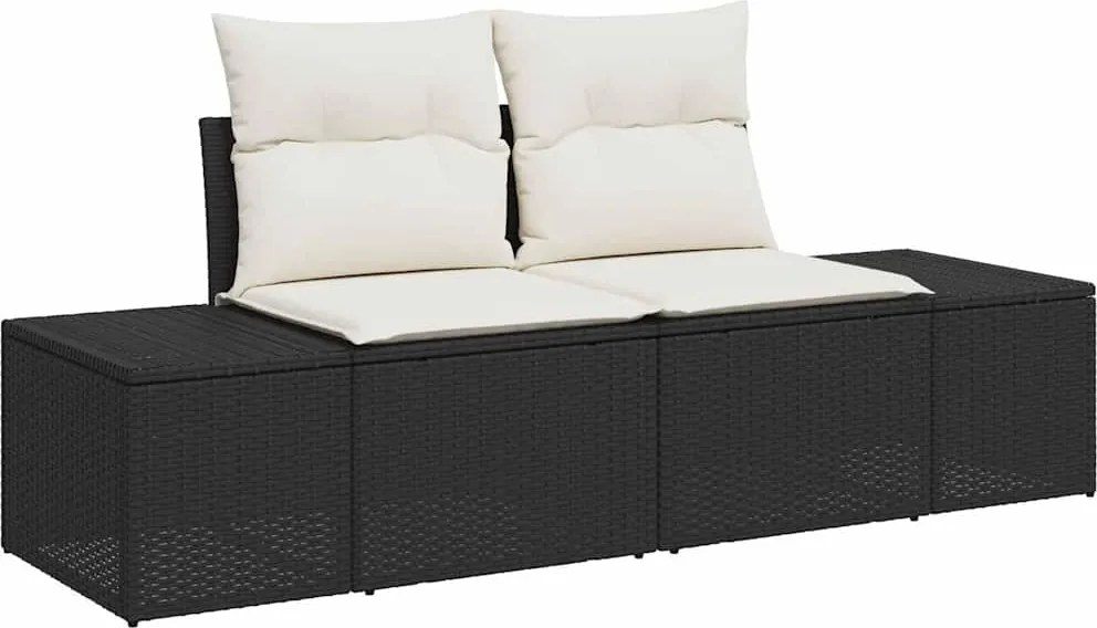 Set pohovek 6 ks Černá a krémová polyratan 3349093