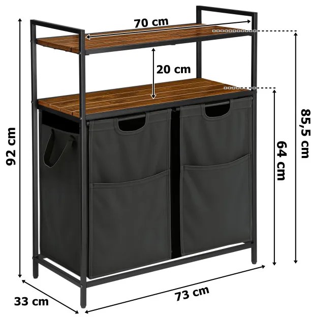 Prádelní koš MIRUN 2-přihrádkový šedý