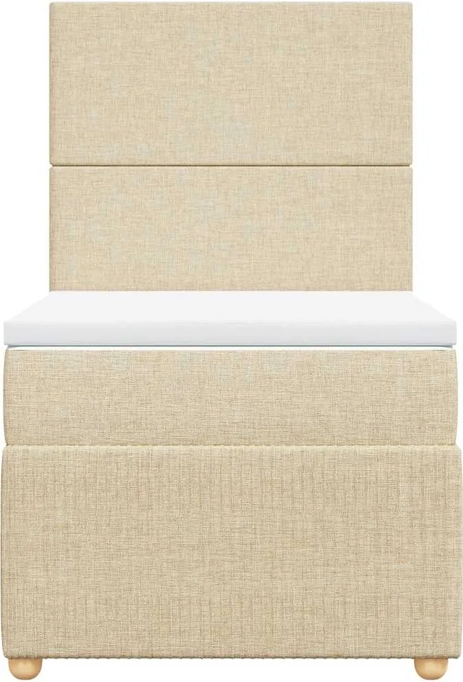 Box spring postel s matrací krémová 90x200 cm textil 3291937
