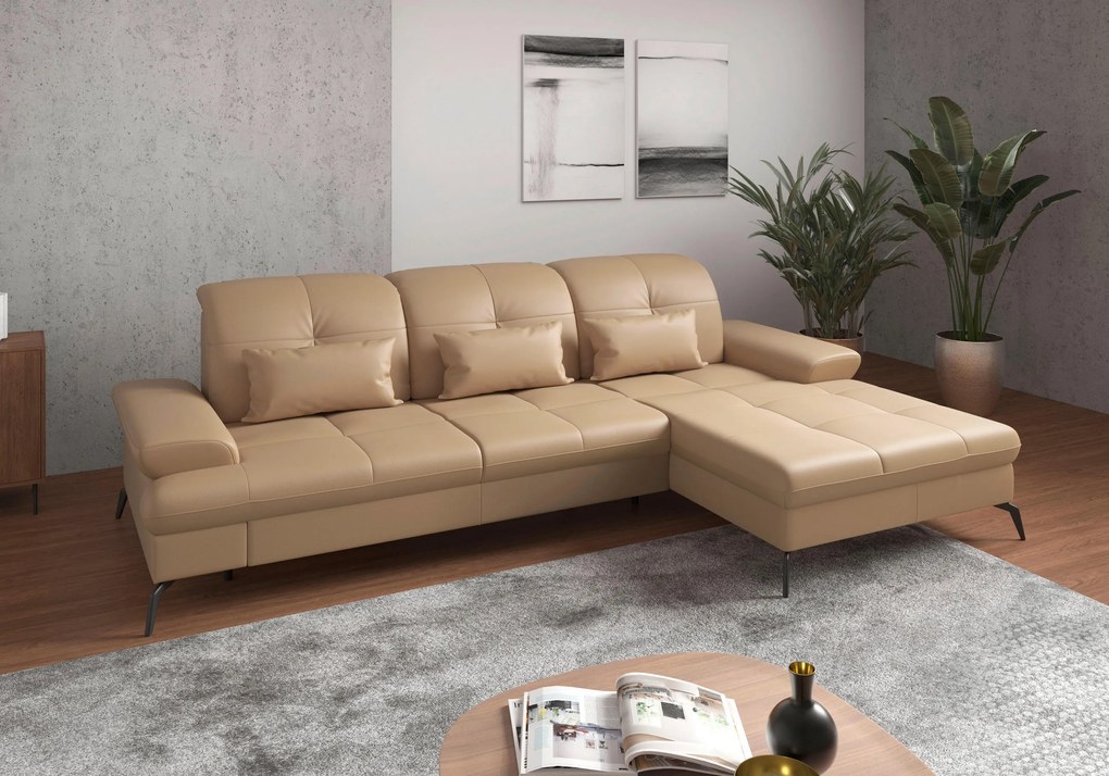 XXXLutz ROHOVÁ SEDAČKA, textil, kůže, cappuccino Sit & More - Sedací soupravy - 000144011727