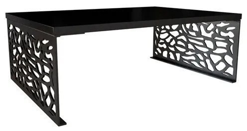 Moderní konferenční stolek Fonda 02, Barva:: černý mat + dubová dýha