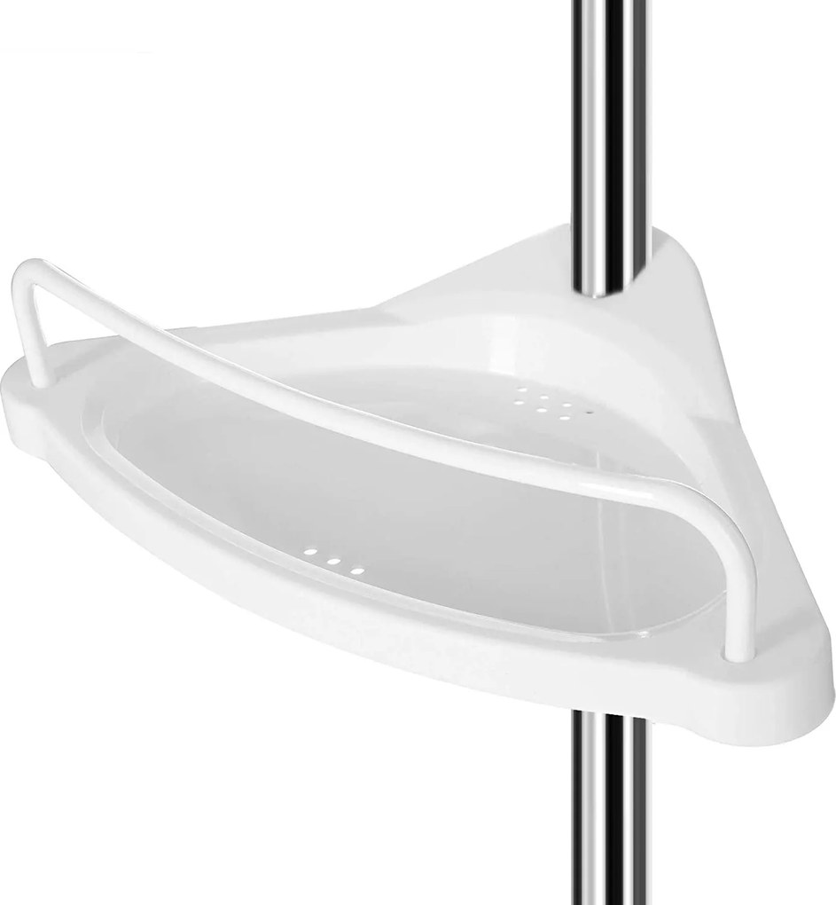 Nastavitelný koupelnový rohový regál, teleskopický sprchový regál, 95-300 cm