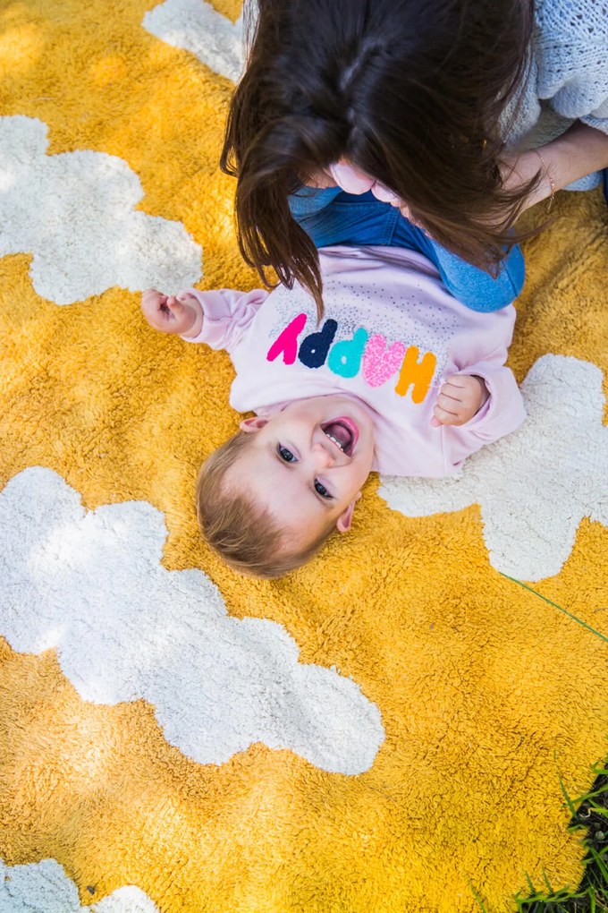 Pratelný koberec cloudio 120 x 160 cm žlutý MUZZA