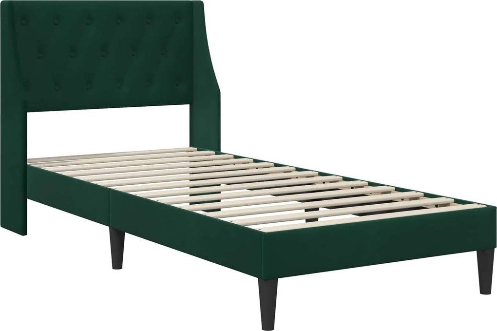 Rám postele s matrací s matrací Tmavě zelená 90 x 200 cm samet 3414773