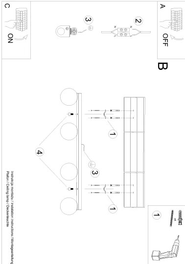 Sollux SL.1154 - Stropní svítidlo YOLI 4xG9/12W/230V černá
