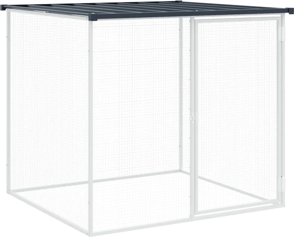 Klec pro kuřata se střechou antracitová 803 x 98 x 90 cm ocel 3189042