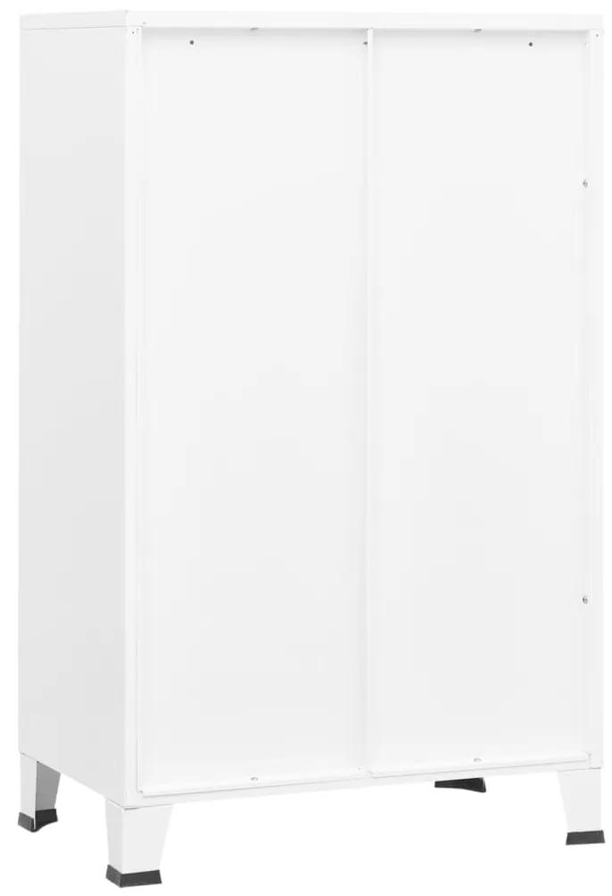 Industriální úložná skříň bílá 70 x 40 x 115 cm kov,  339622