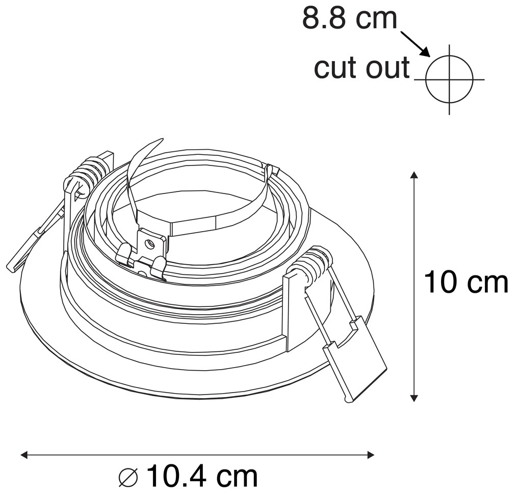 Chytré zapuštěné bodové svítidlo bílé s ocelí vč. Wifi GU10 - Rondoo