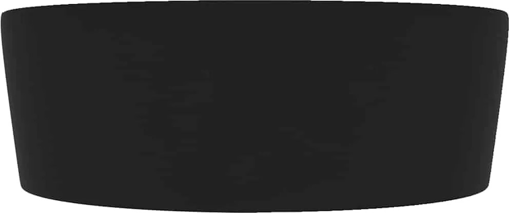 Luxusní umyvadlo s přepadem matné černé 36 x 13 cm keramické 147041