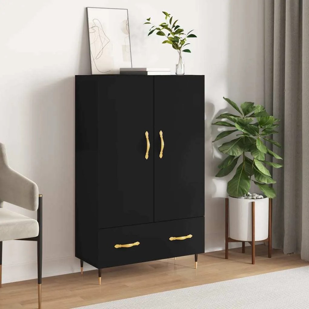 vidaXL Skříň highboard 69,5 x 31 x 115 cm kompozitní dřevo [828212] Barva: bílá s vysokým leskem