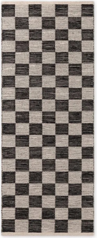 Černý/krémový oboustranný/ručně tkaný běhoun s příměsí juty 80x300 cm Rex – Hanse Home