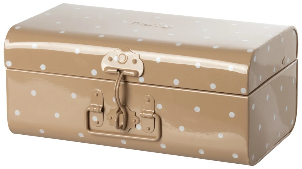 Maileg Plechový kufřík Storage Suitcase Small Rose with Dots