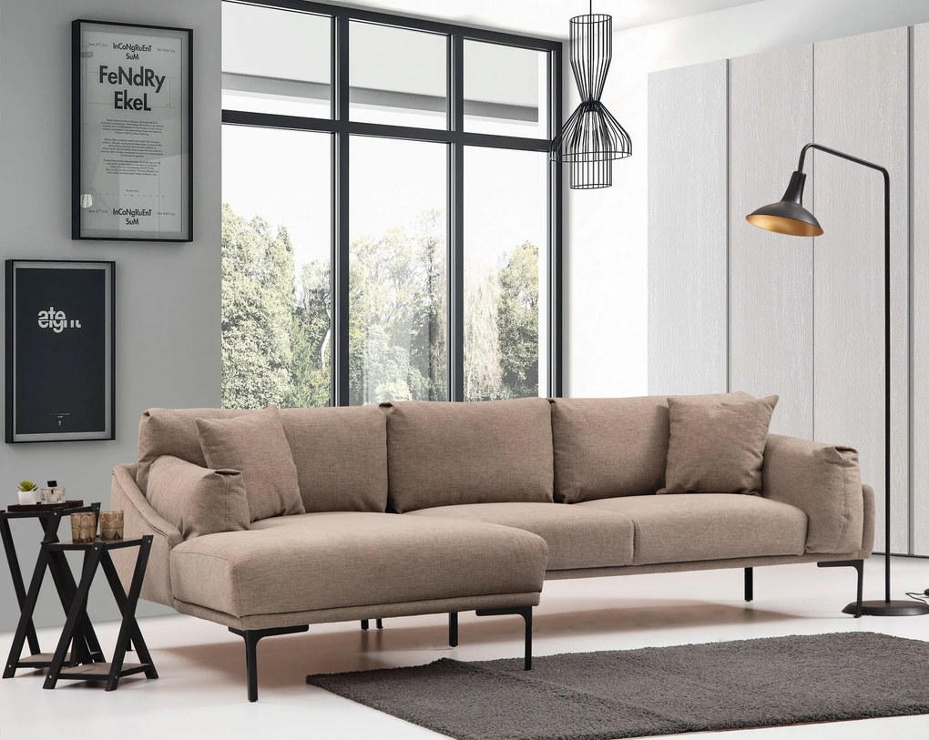 Hanah Home Rohová pohovka LEO hnědá levá 560ARE1176