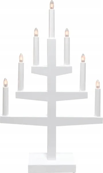 Dřevěný adventní svícen Trapp, bílý