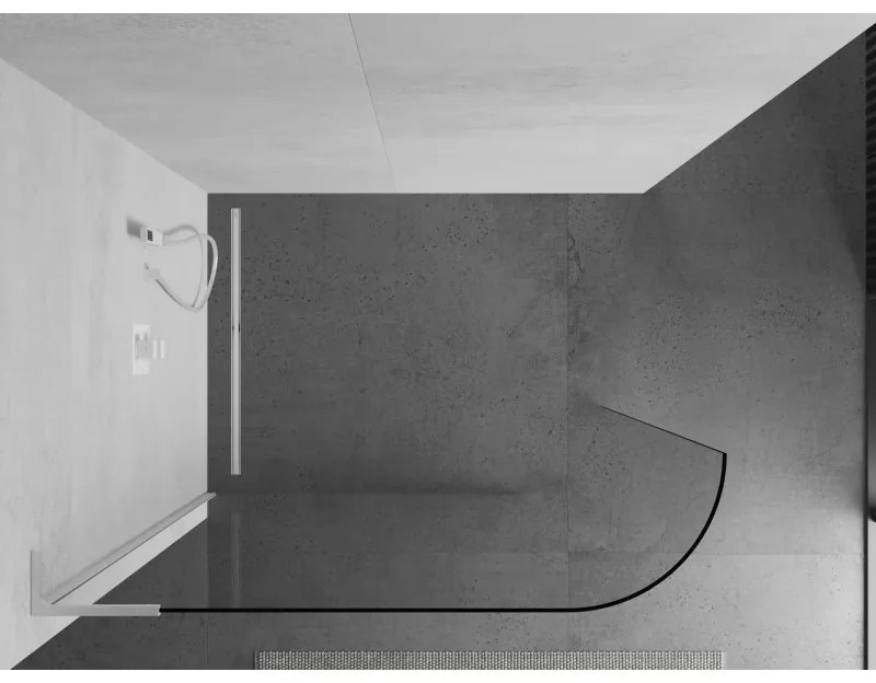 Mexen Kioto L, sprchová zástěna Walk-In 100 x 200 cm, 8mm čiré sklo, bílý profil, 800-100-103-20-06