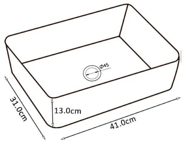 BPS-koupelny Keramické umyvadlo na desku HYD-LO-BL-410 41x31 cm, černé