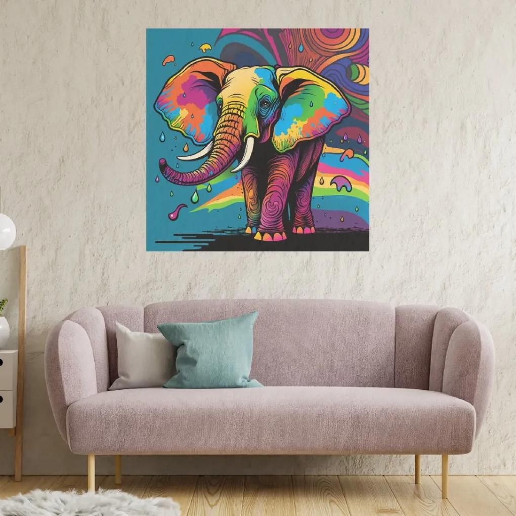 Plakát - Psychedelický slon FeelHappy.cz Velikost plakátu: 120 x 120 cm