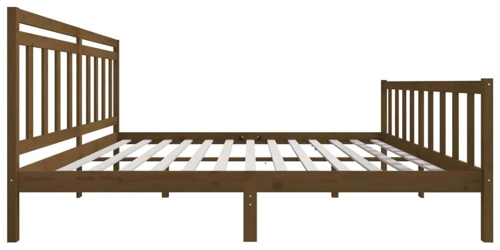 Rám postele medově hnědý masivní dřevo 200 x 200 cm,  3100981