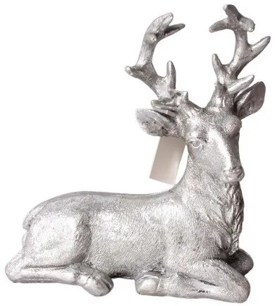 Figurka ležící jelen SANTA LILA stříbrná