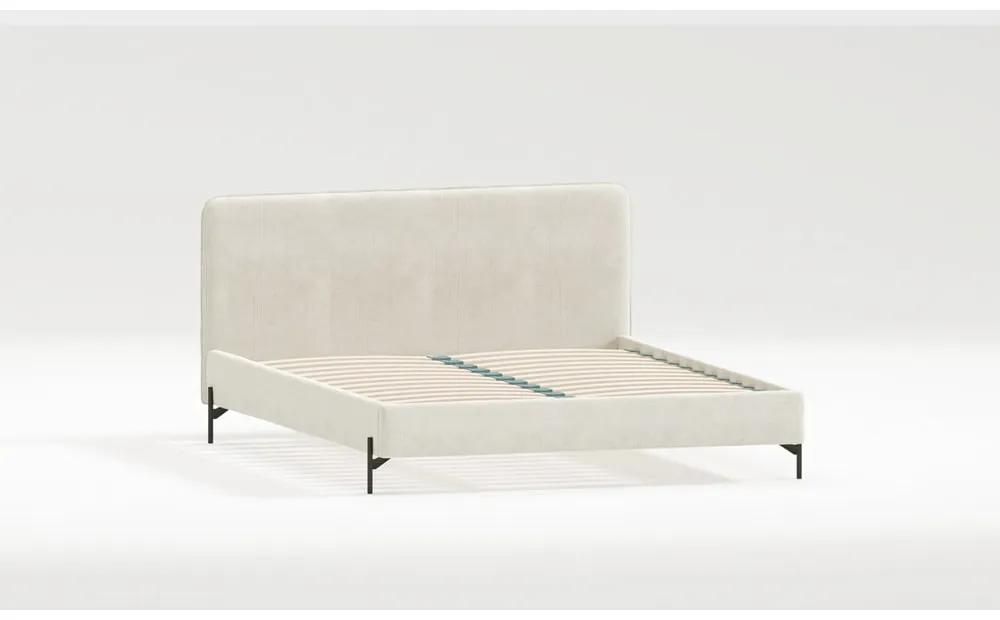 Béžová čalouněná dvoulůžková postel s roštem 140x200 cm Barker – Ropez