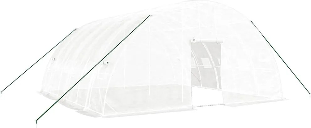 Skleník s ocelovým rámem bílý 36 m² 6 x 6 x 2,85 m 3188117