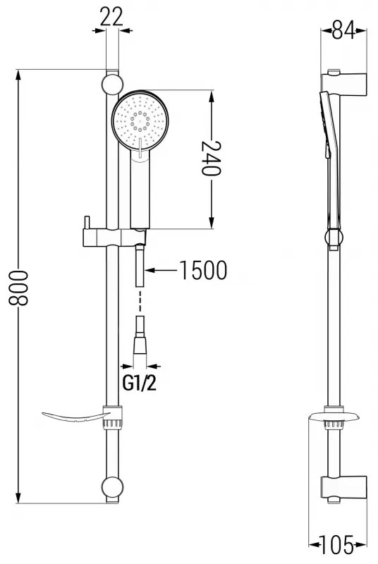 Mexen DF40 posuvný sprchový set, Zlatorůžová - 785404582-60