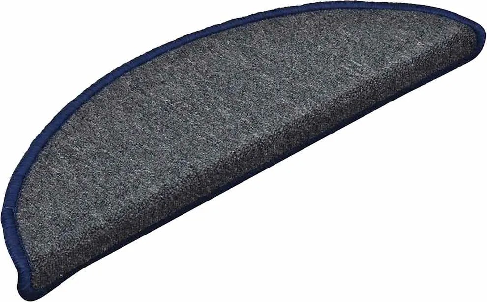 Schodové rohože 30 ks 56 x 17 x 3 cm tmavě šedé a modré, půlkulaté 3365743