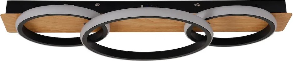 Stropní LED svítidlo Rowena, 3x LED 18w, 4000k, b/imitace dřeva