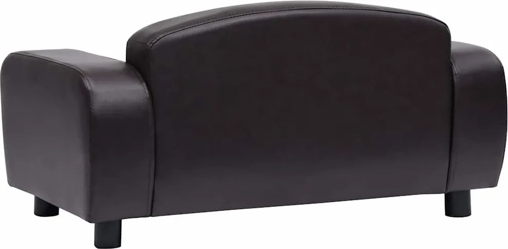 Pohovka pro psy hnědá 80 x 50 x 40 cm umělá kůže 170966