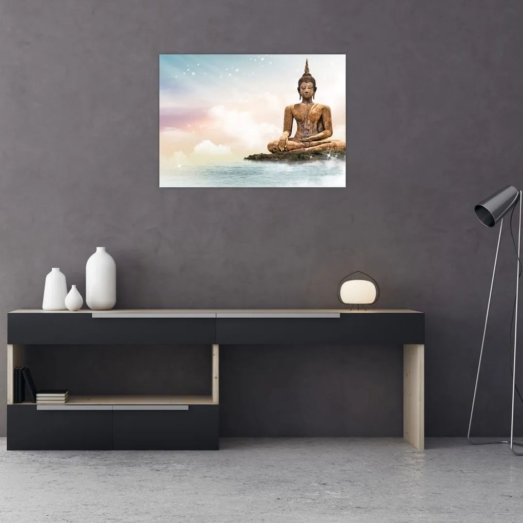 Obraz - Buddha dohlížející na zemi (70x50 cm)