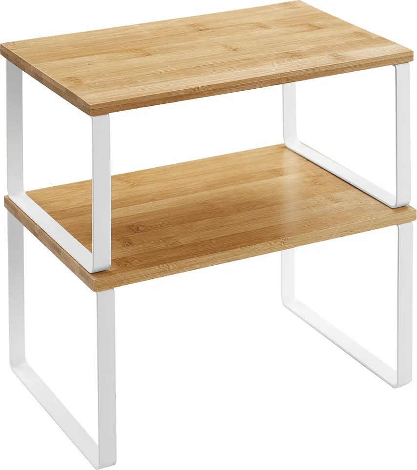 Sada bambusových organizérů CEZAR, 2ks, hnědá/bílá SongmicsHome