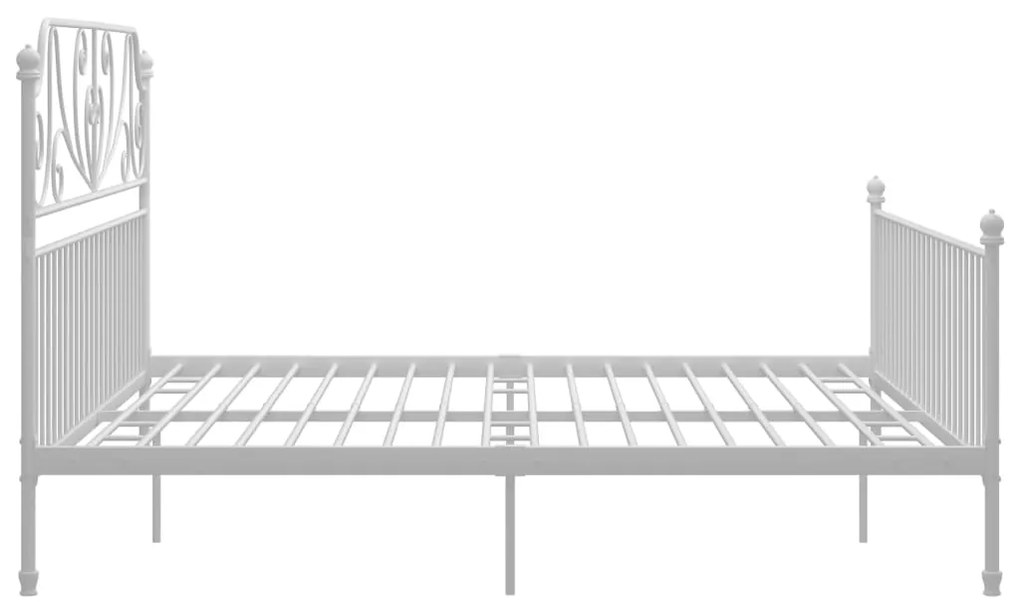 vidaXL Marketos Rám postele bílý kov 200 x 200 cm