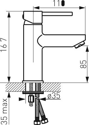 Ferro Fiesta - Umyvadlová baterie, chrom BFI2