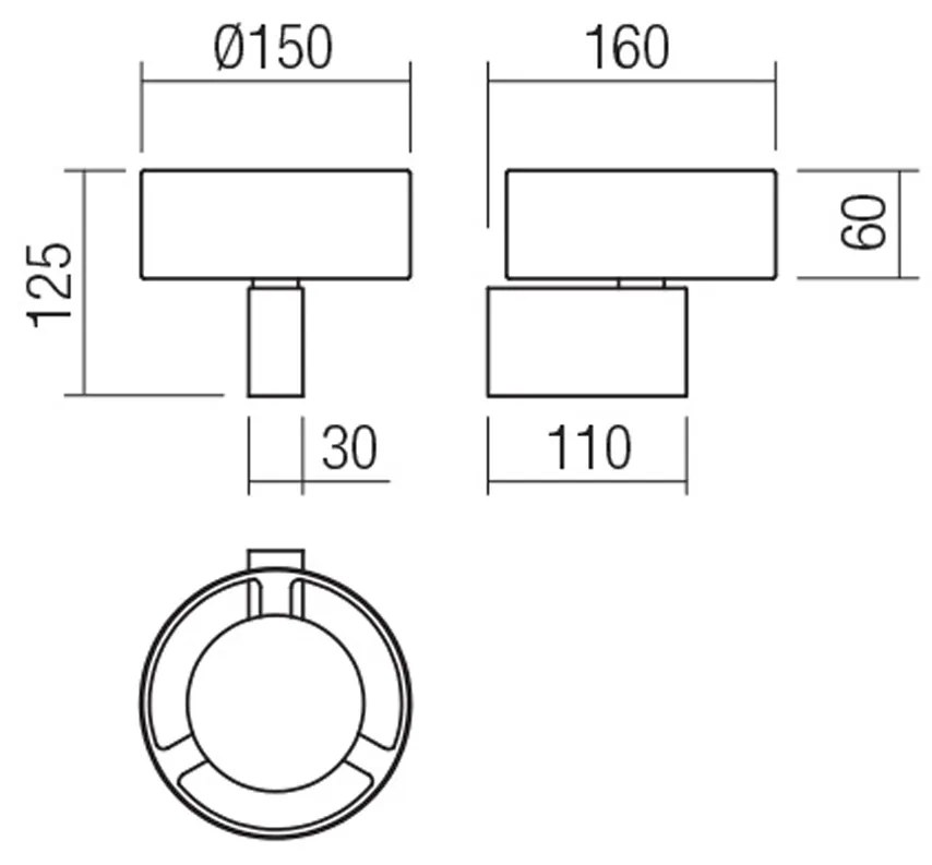 Smarter 01-3094 nástěnné LED svítidlo Punkt, mosaz, 6W, 3000K, ø15cm