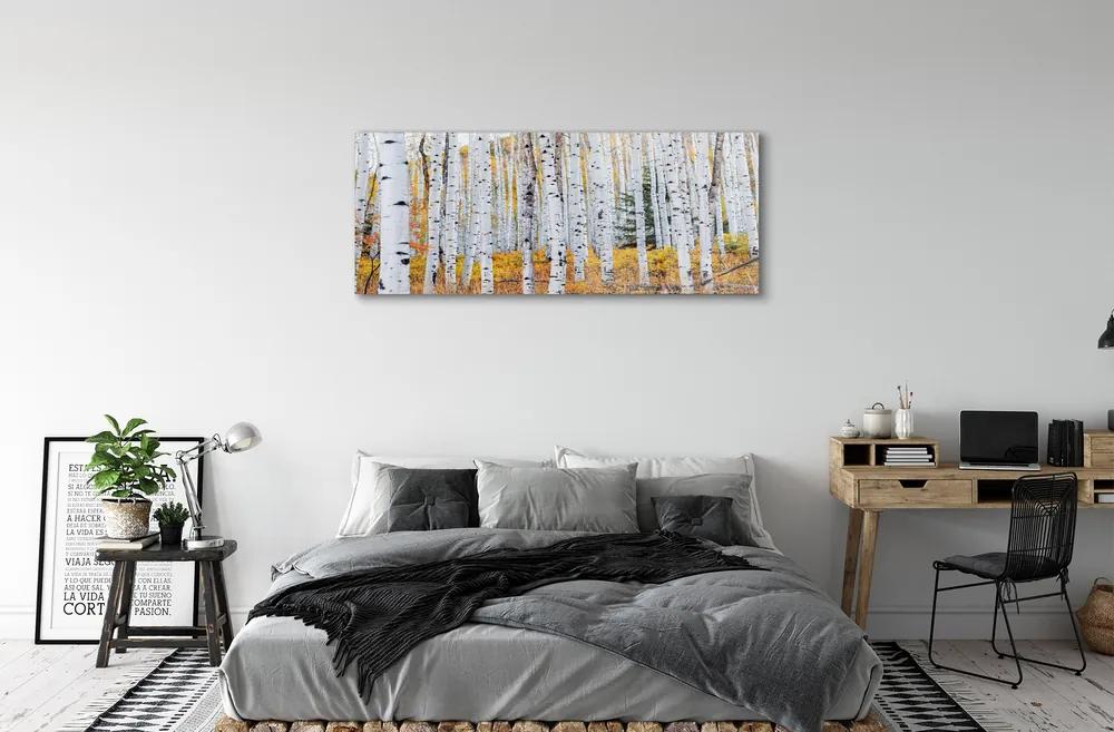 akrylový obraz podzimu bříza 120x60 cm