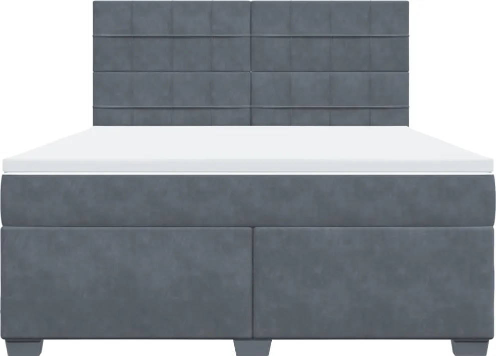 Box spring postel s matrací tmavě šedá 180x200 cm samet 3293279