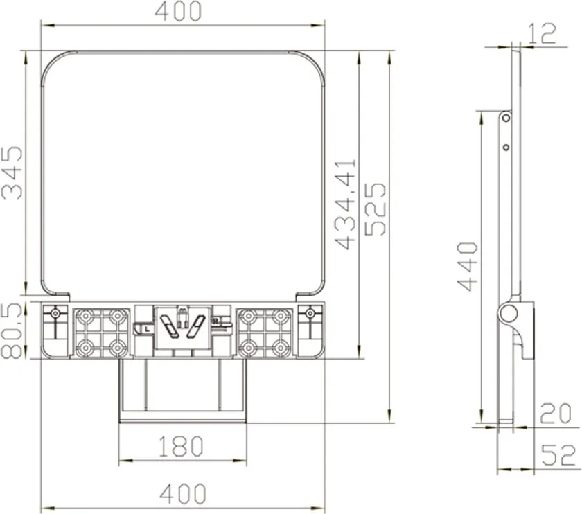 Mereo, Mereo Sedátko do sprchy s podpůrnou nohou, duroplast, bílé, MER-CSS121P