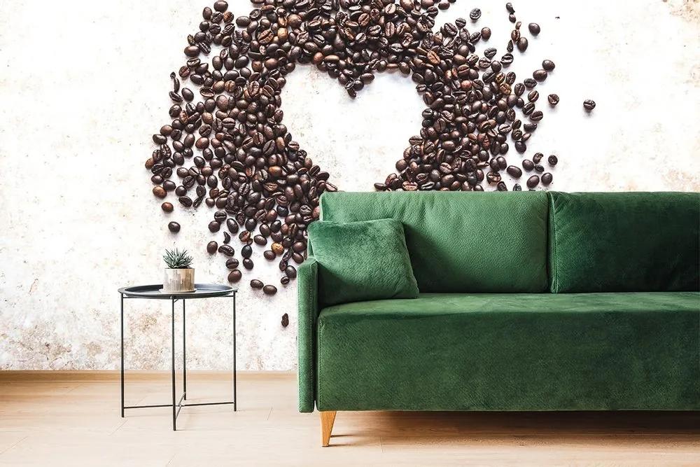 Tapeta kávové srdce - 375x250 cm