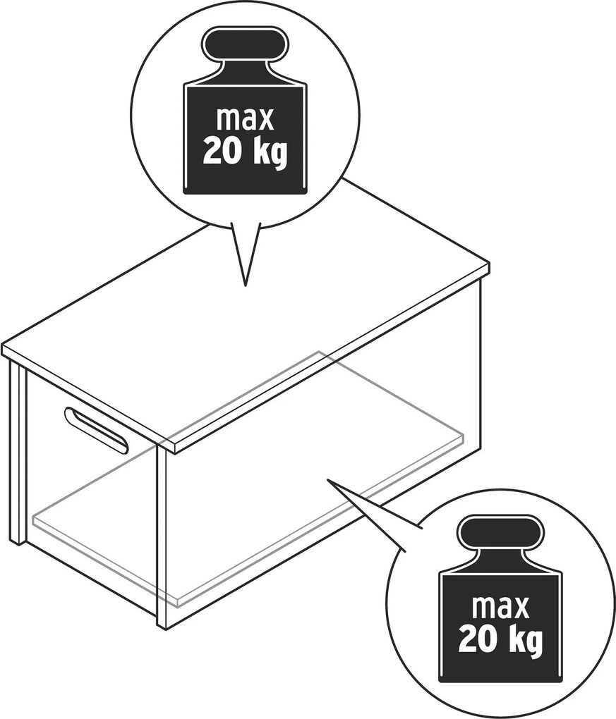 Tchibo - Stohovatelný úložný box s víkem - barva: hnědá
