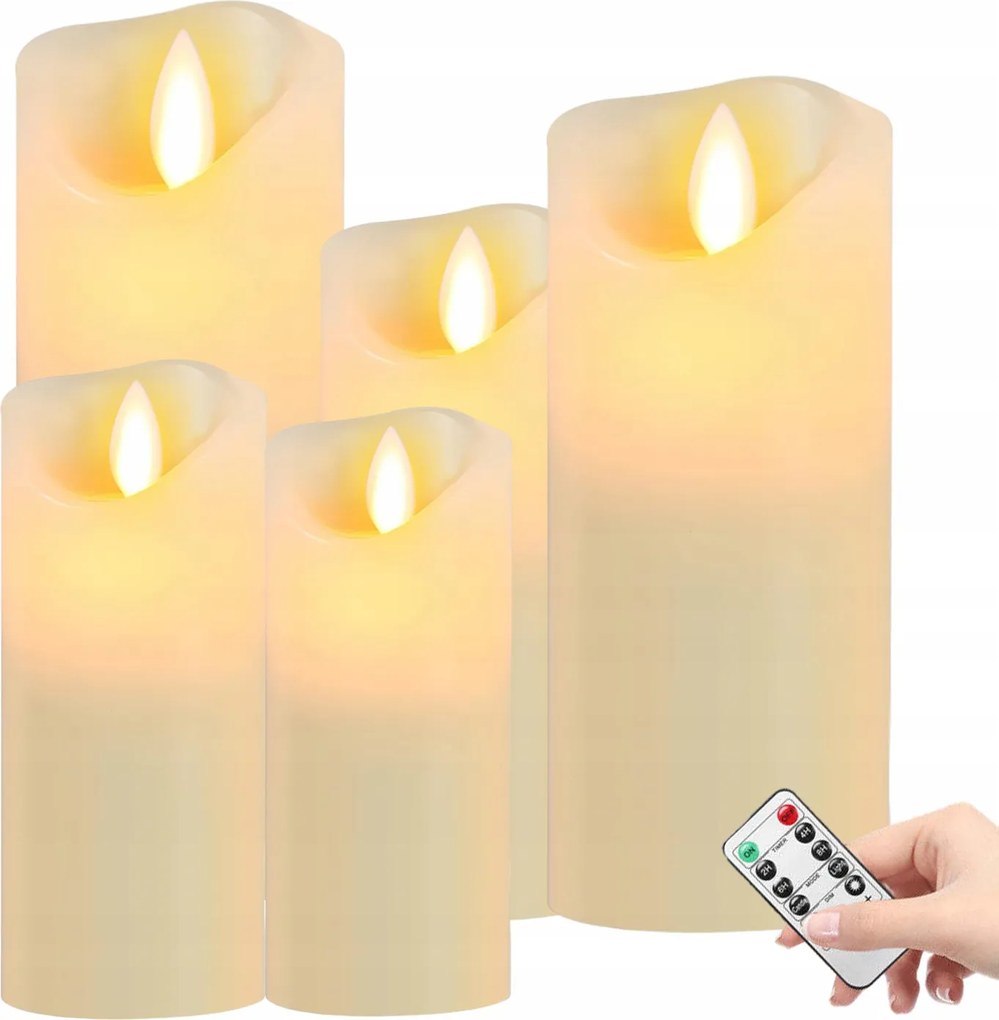 Set 5 x Led Svíčka Efekt Plamene Náplň Do Hřbitovních Svíček Na Vánoce