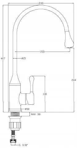 Invena Pingo, stojánková dřezová baterie, černá-chromová, BZ-55-L08-L